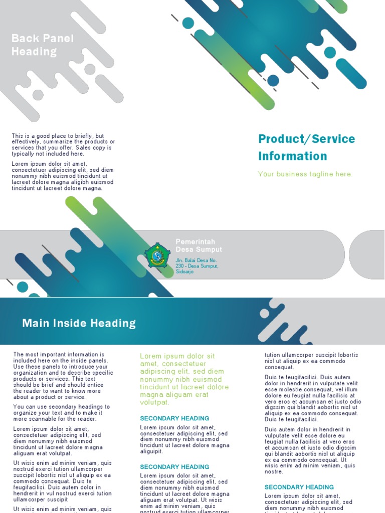 Back Panel Heading: Product/Service Information | Download Free PDF ...