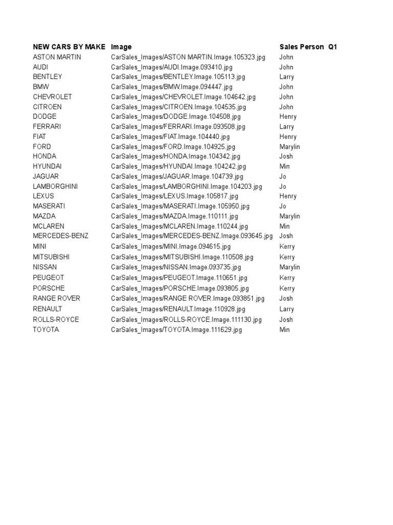 Sales Report Excel Template | PDF | Motor Vehicle | Car