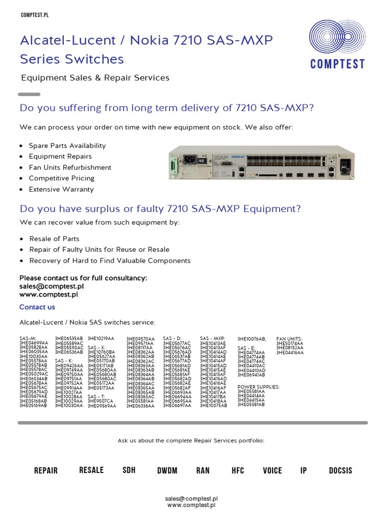 Nokia Alcatel- Lucent 7210 SAS-MXP | Electronics | Information And ...