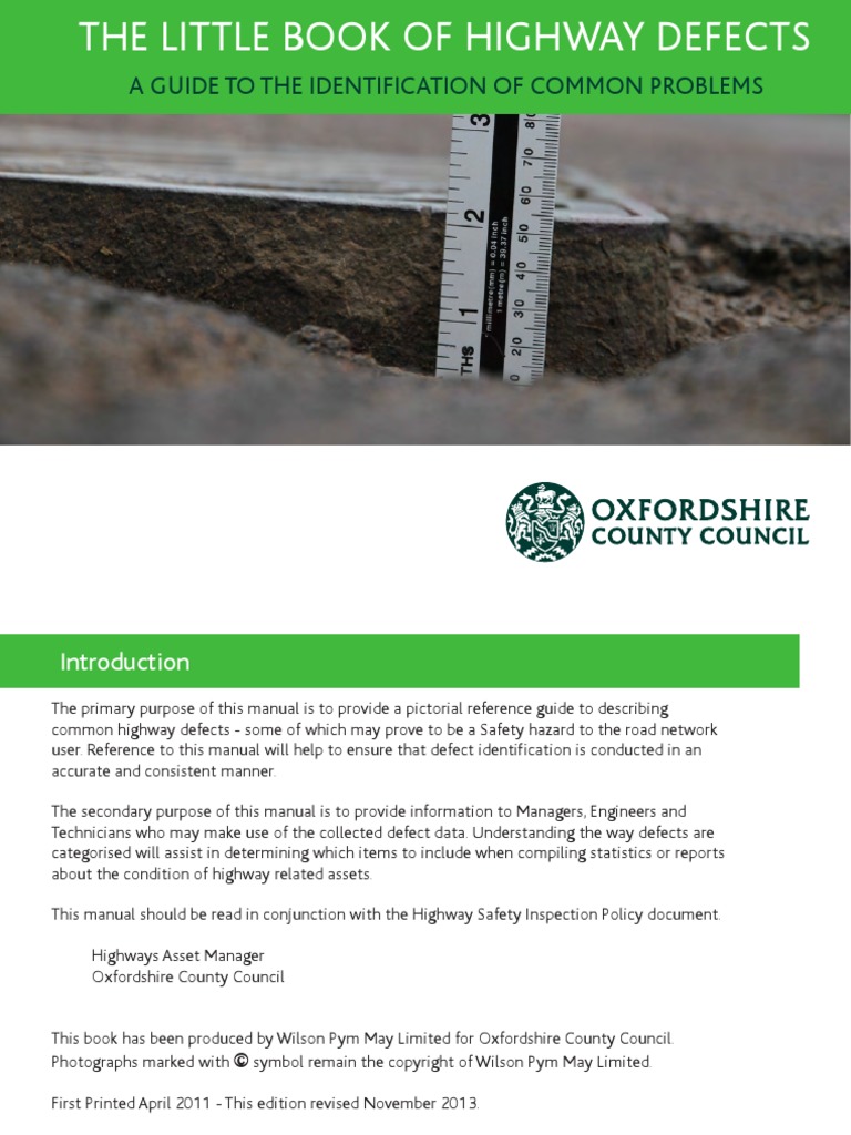 The Little Book Highway Defects | PDF | Road | Hazards