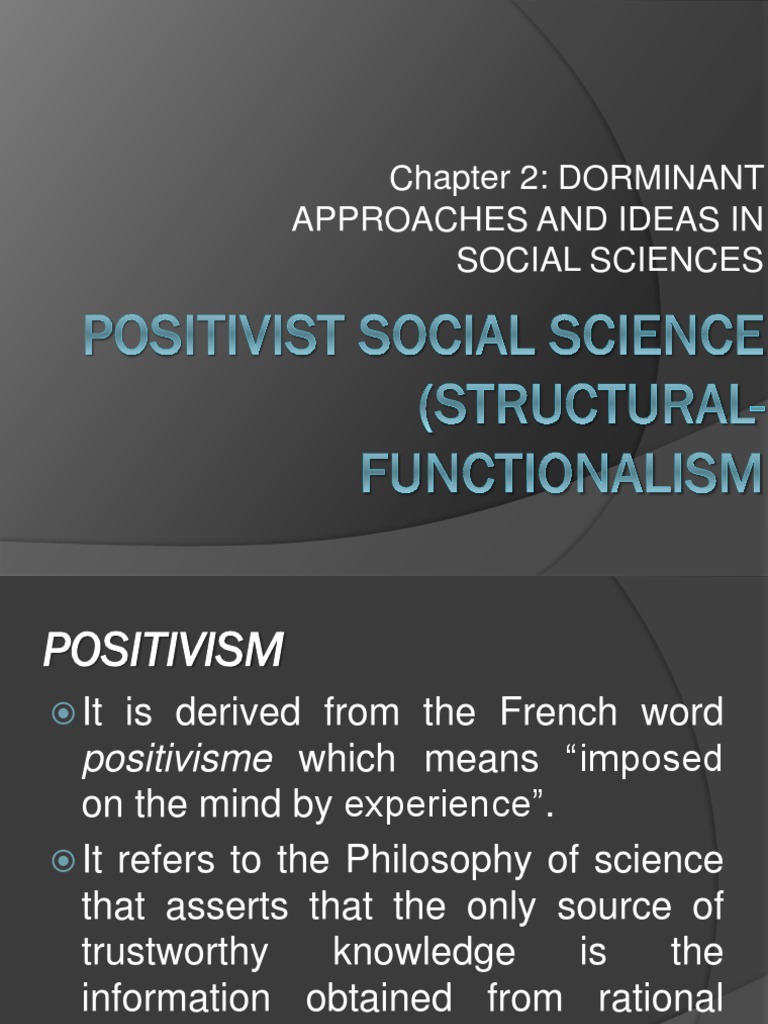 Positivist | PDF | Positivism | Sociology