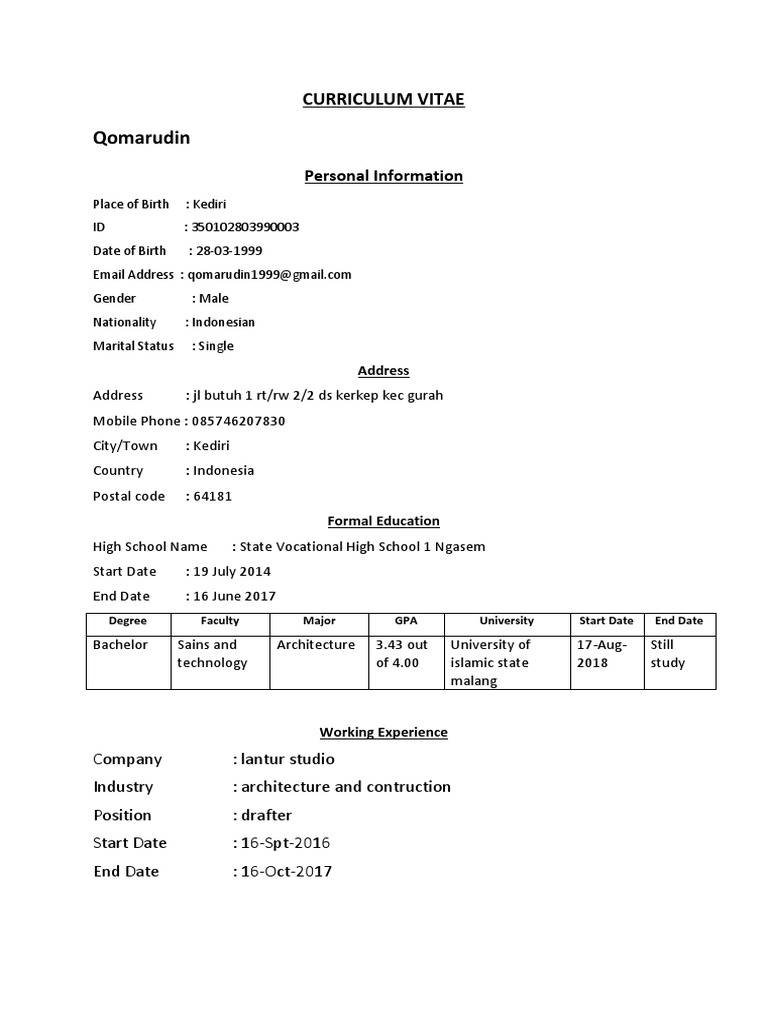 Curriculum Vitae | PDF