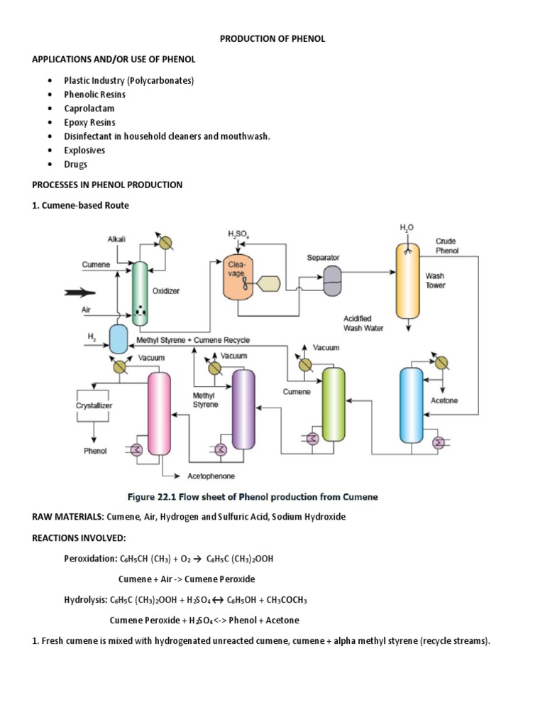 Phenol Production | PDF | Chlorine | Distillation