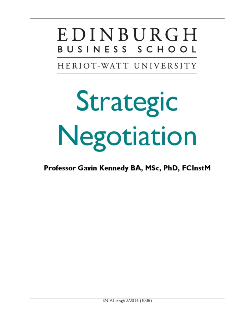 Strategic Negotiation Course Taster | PDF | Negotiation | Test (Assessment)