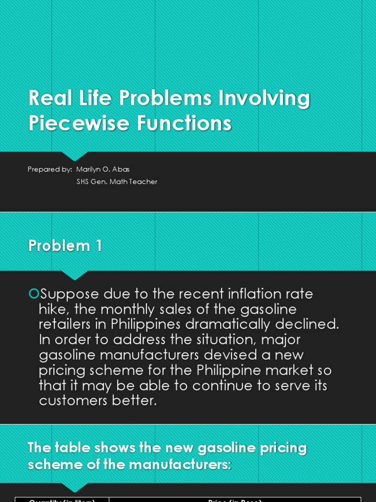 Real Life Problems Involving Piecewise Functions | PDF | Retail | Pricing
