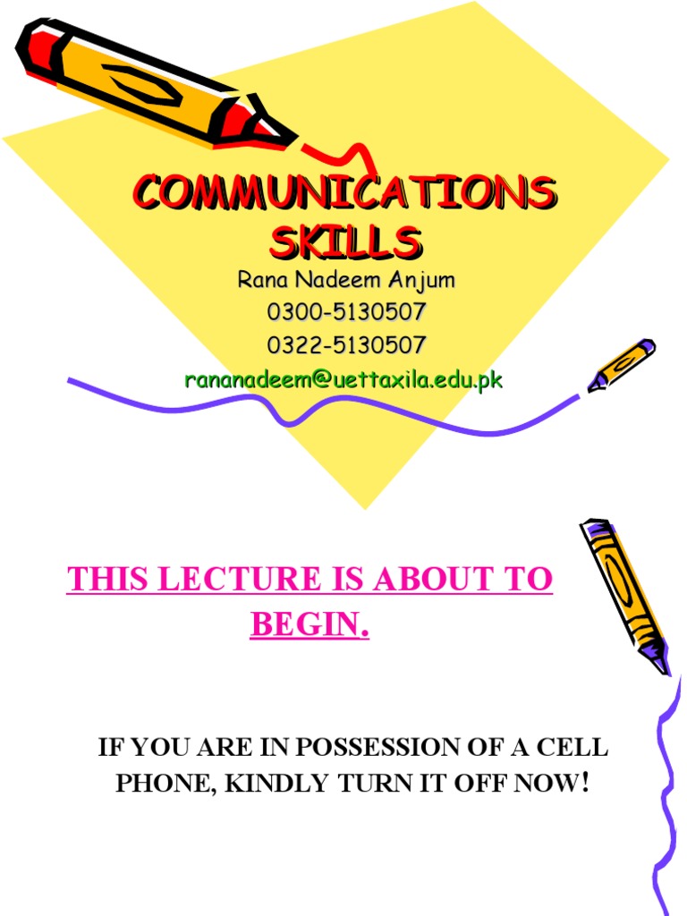 Notes Lecture1 Introduction Communication Skills Pdf