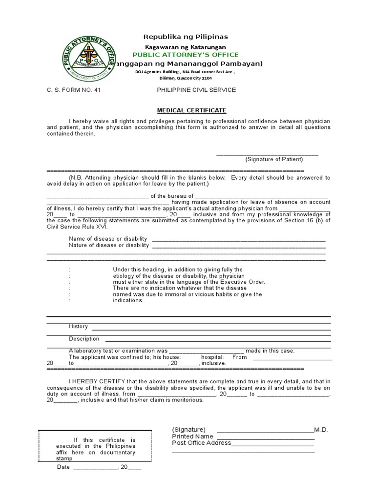 31 Medical Cert MC For Leave | PDF | Health Sciences | Medicine