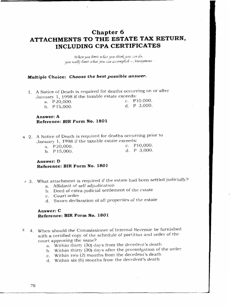 Attachment To State Tax Including Cpa Cert PDF | PDF | Estate Tax In ...