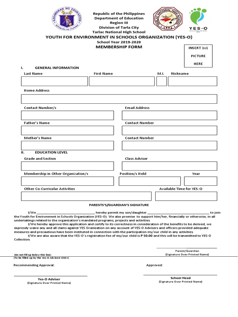Yes O. Registration Form 2019 | PDF | Justice | Crime & Violence