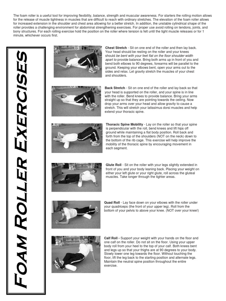 Exercise Handouts Foam Roller | PDF | Hip | Shoulder