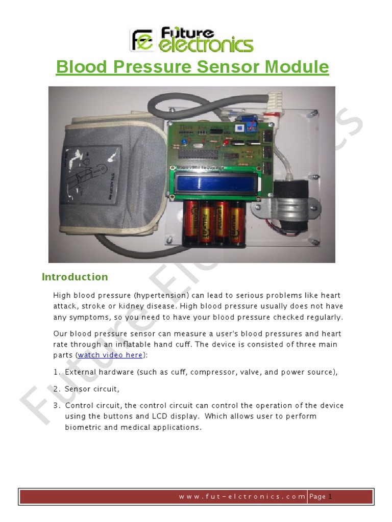 Blood Pressure Sensor User Guide and Arduino Code | Download Free PDF ...