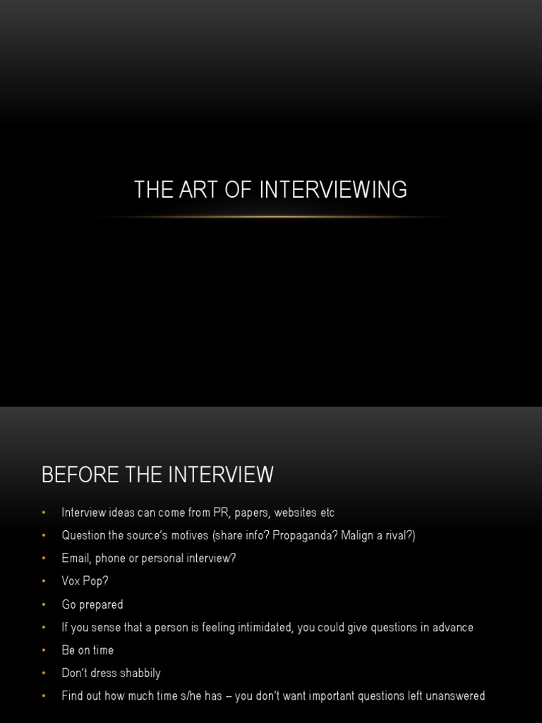 The Art of Interviewing: Tips for Conducting Effective Interviews | PDF ...