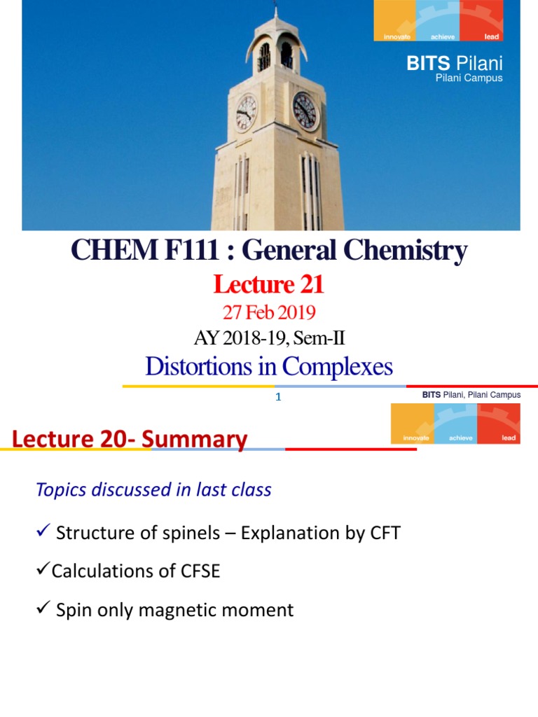 Lecture 21 PDF | PDF | Coordination Complex | Inorganic Chemistry