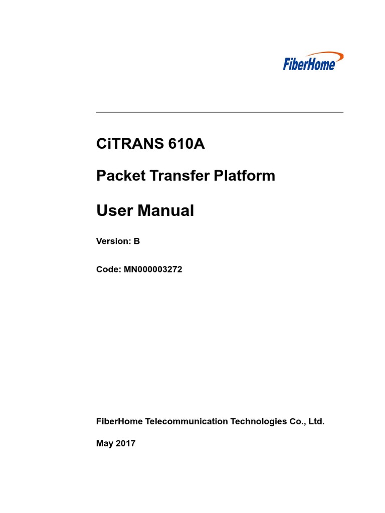 CiTRANS 610A Packet Transfer Platform User Manual | PDF | Multiprotocol ...