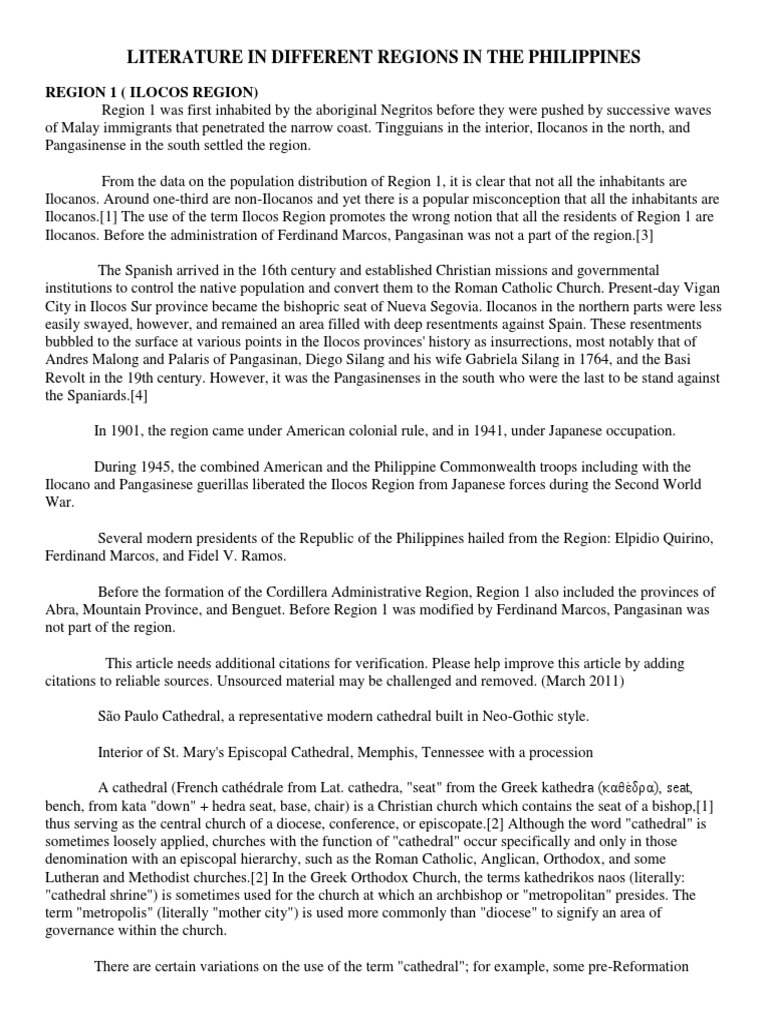 Regional Literature of the Philippines | PDF