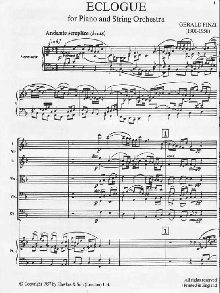 Finzi Gerald-Eclogue (Piano and Strings) PDF | PDF