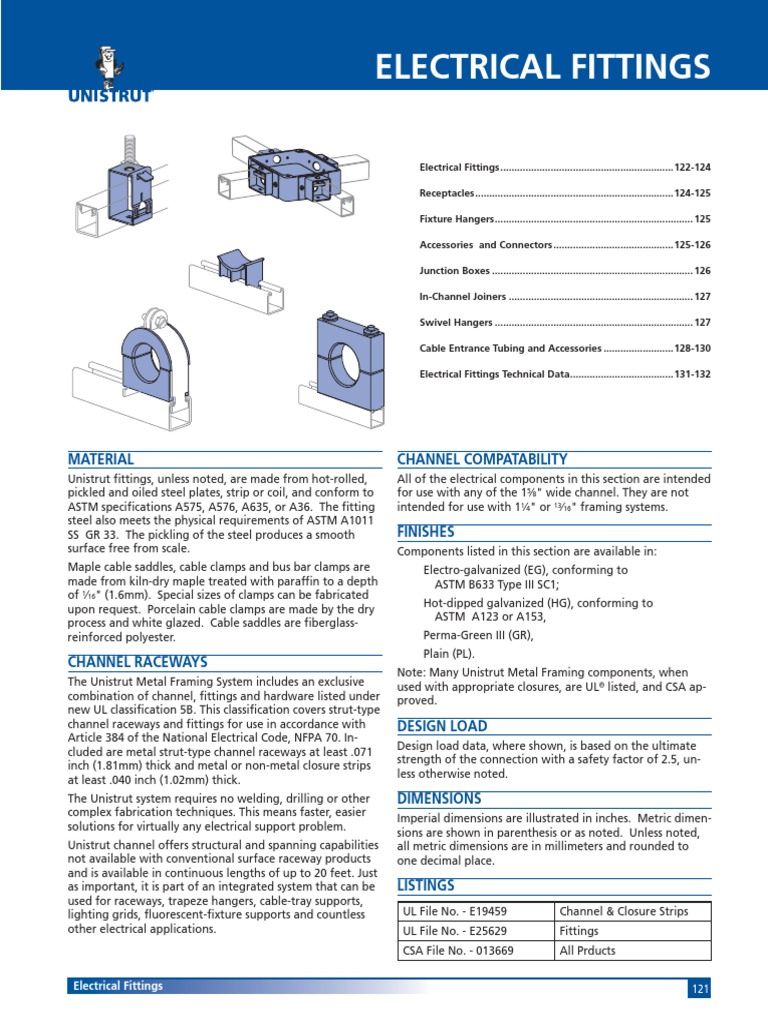 Unistrut General Catalog 7 - Electrical Fittings | PDF | Building ...