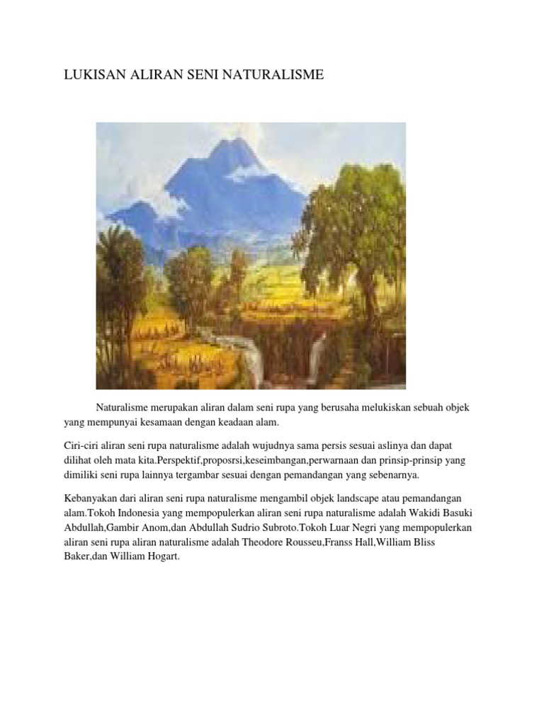 Lukisan Aliran Seni Naturalisme | PDF | Ilmu Sosial | Filsafat