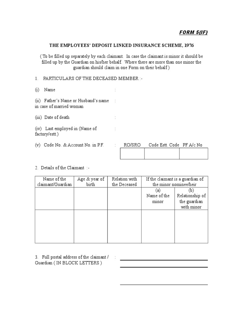 Form 5(IF) Claim Form | PDF | Payments | Cheque