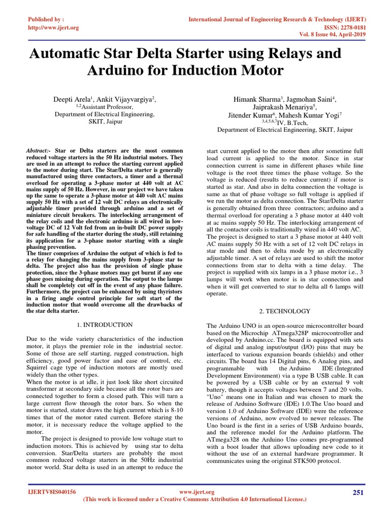 Automatic Star Delta Starter Using | PDF | Electric Motor | Mains ...