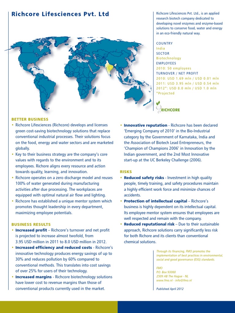 Richcore Lifesciences Pvt. LTD: Better Business | PDF | Sustainability ...