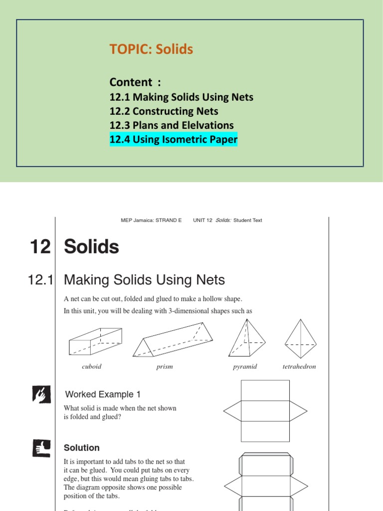 TOPIC: Solids: Contents | PDF | Euclidean Geometry | Geometry