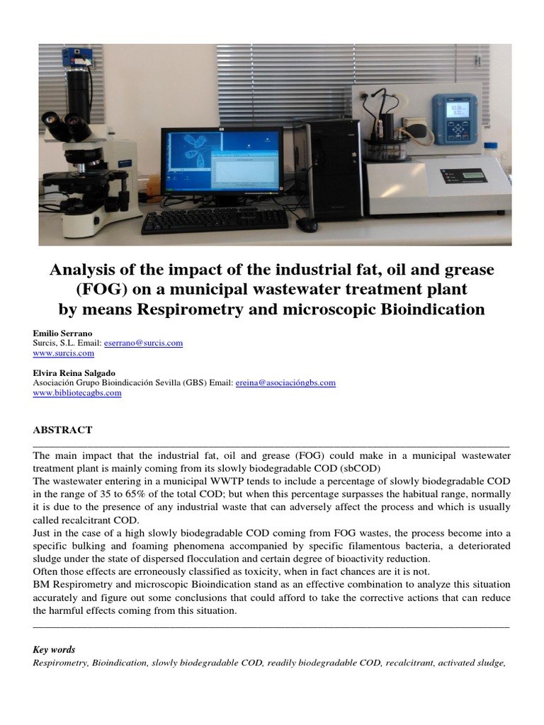 Analysis of FOG Effect in Activated Sludge Process | PDF | Sewage ...