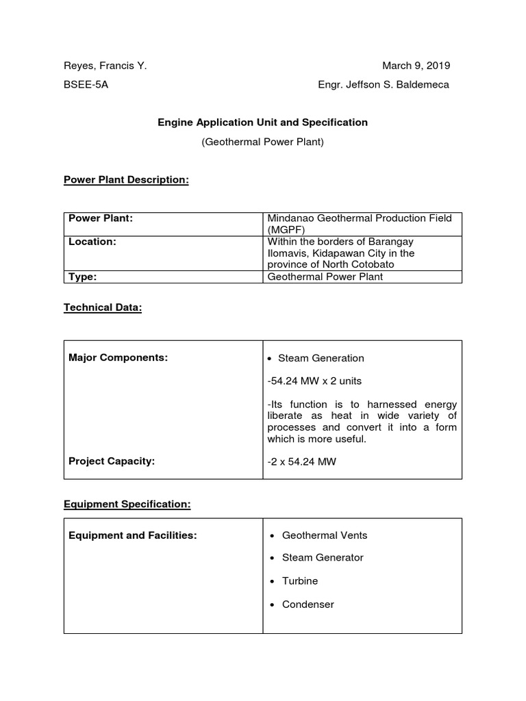 Engine Application Unit and Specification | PDF | Technology & Engineering