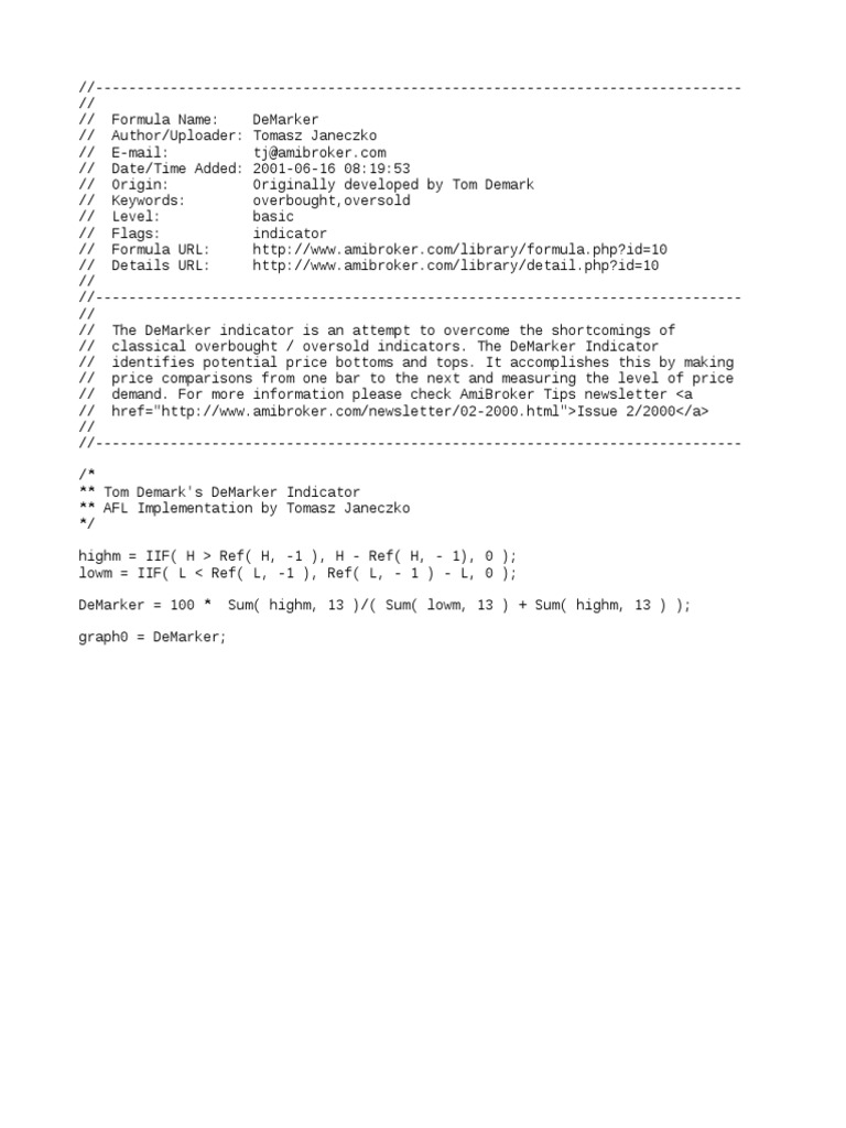DeMarker Indicator for Trading Analysis | PDF | Computers | Technology ...