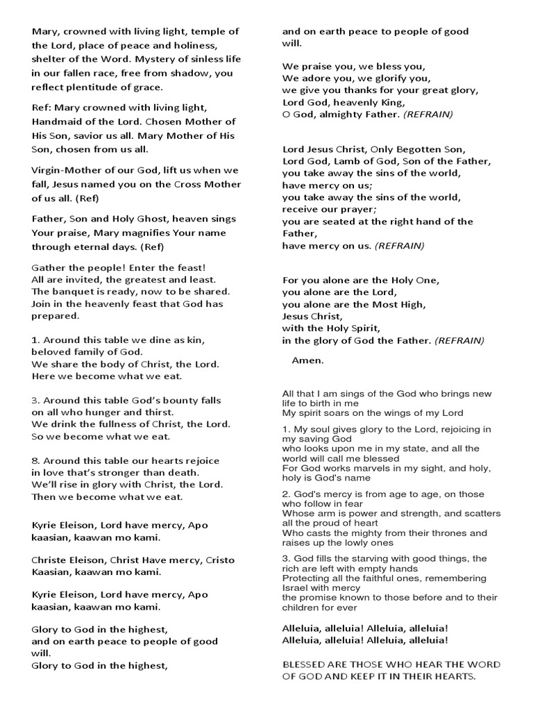 Carmel Lyrics | PDF | God The Father | Mary, Mother Of Jesus