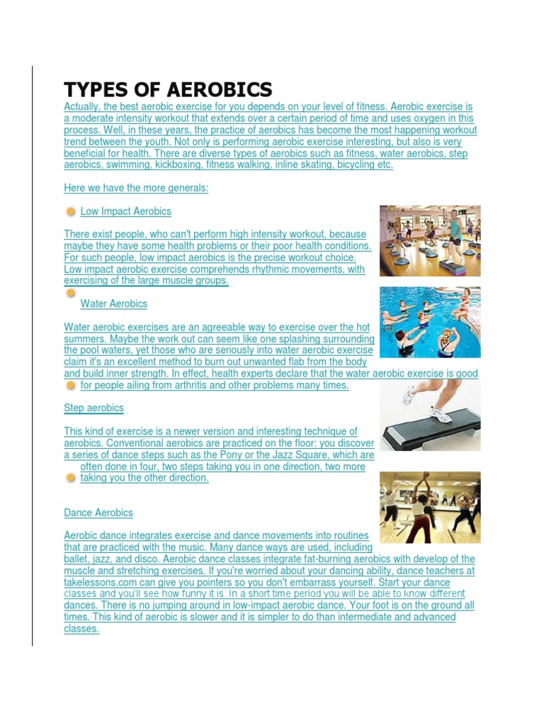 Types of Aerobics | PDF | Strength Training | Shoe