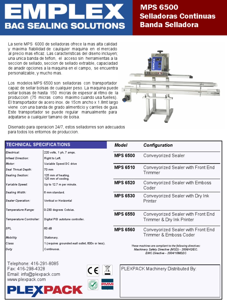 Selladora Continua MPS6500 | PDF
