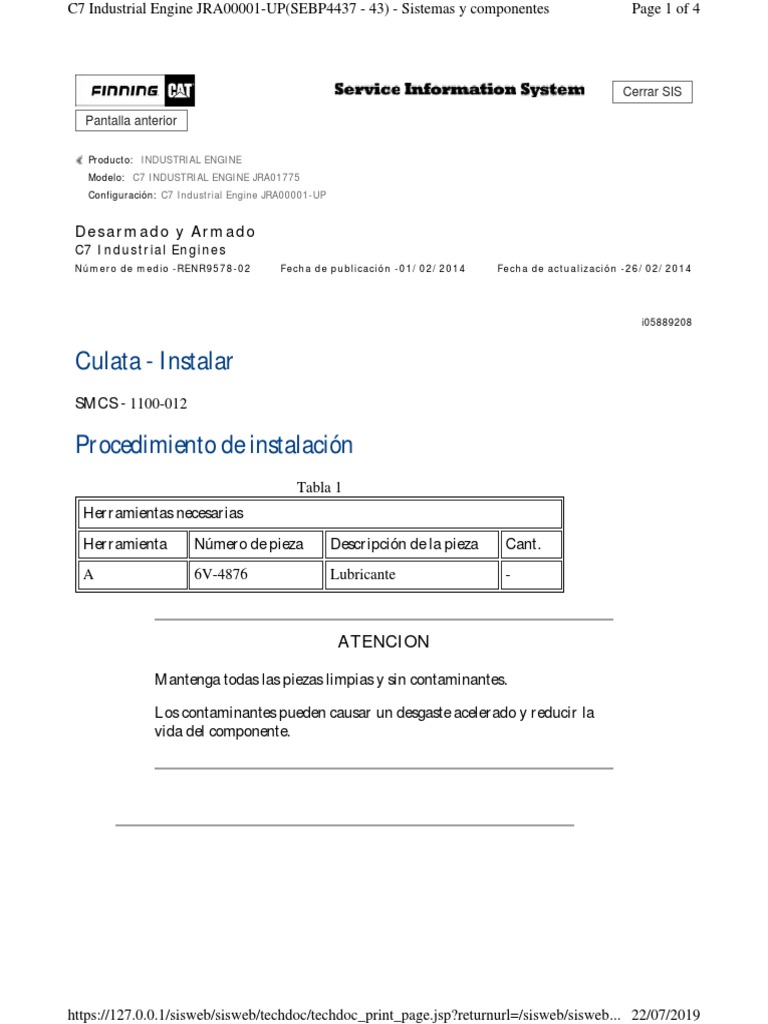 Motor Industril C7 CATERPILLAR | PDF | Motores | Vehículos