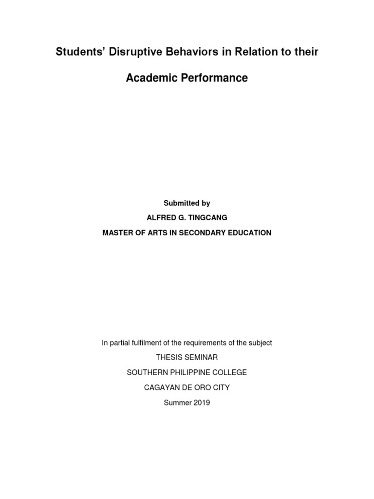 Title Page Sample for Thesis | PDF