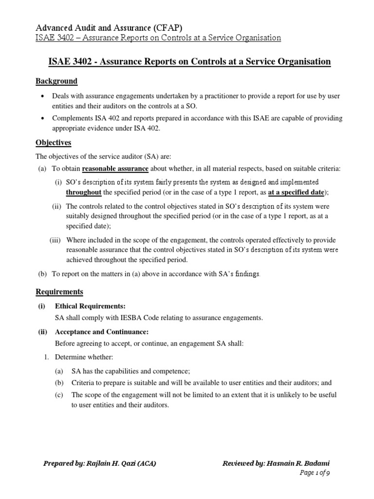 Handout - IsAE 3402 | PDF | Internal Audit | Audit
