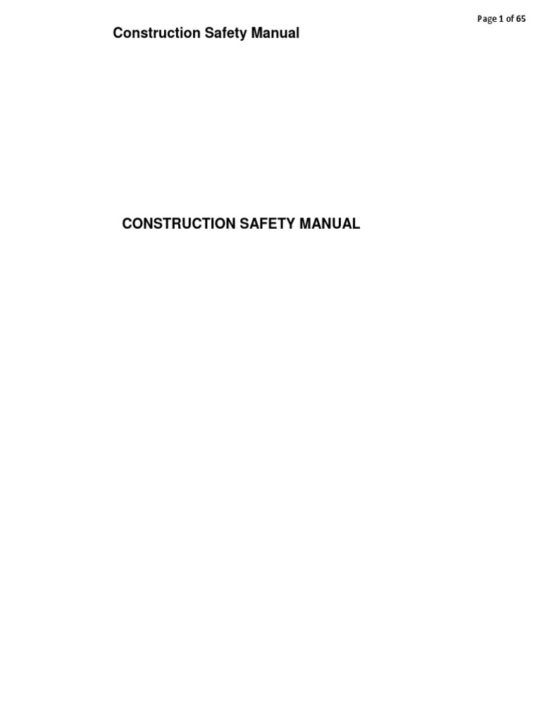 Construction Safety Manual-Edit | PDF | Scaffolding | Occupational ...