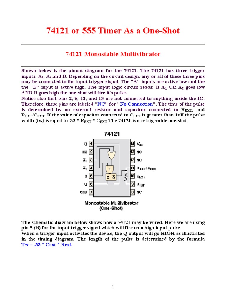 74121 and 555 Timer One-Shot Overview | PDF