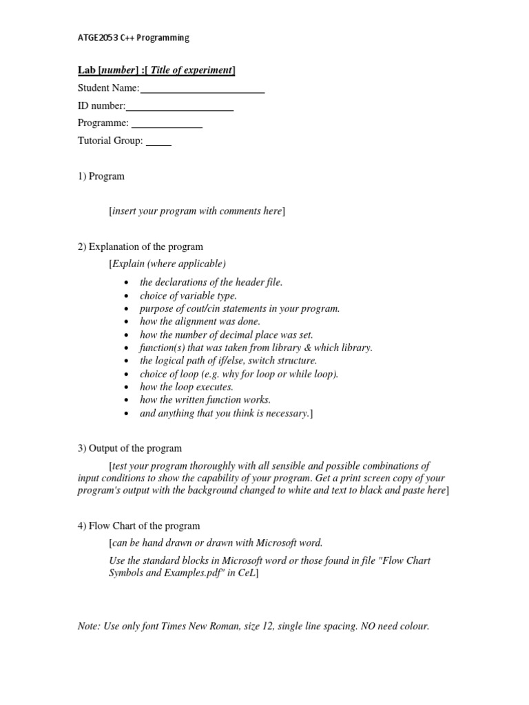 Format Of C Programming Lab Report Pdf 3482