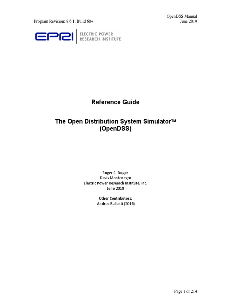Opendss Manual Pdf Component Object Model Disclaimer