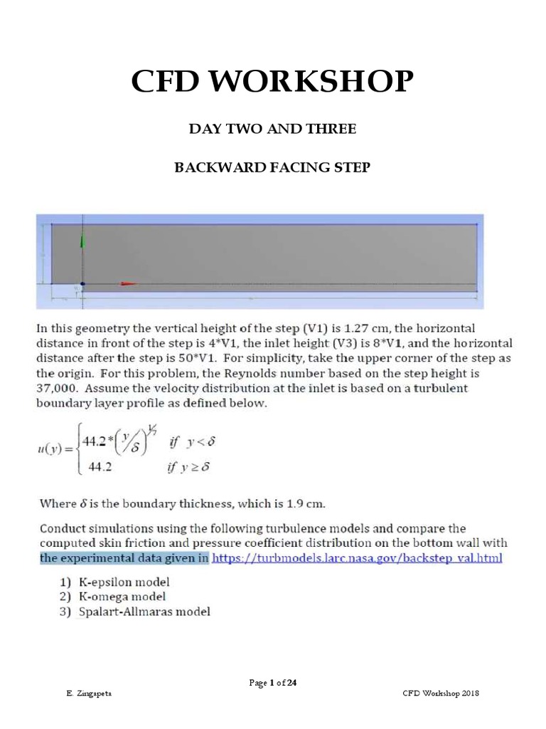 CFD Workshop: Day Two and Three Backward Facing Step | PDF ...