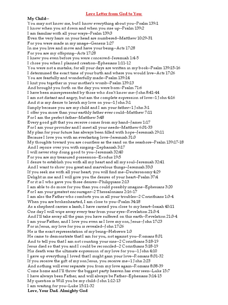 Love Letter From God To You | PDF | Love