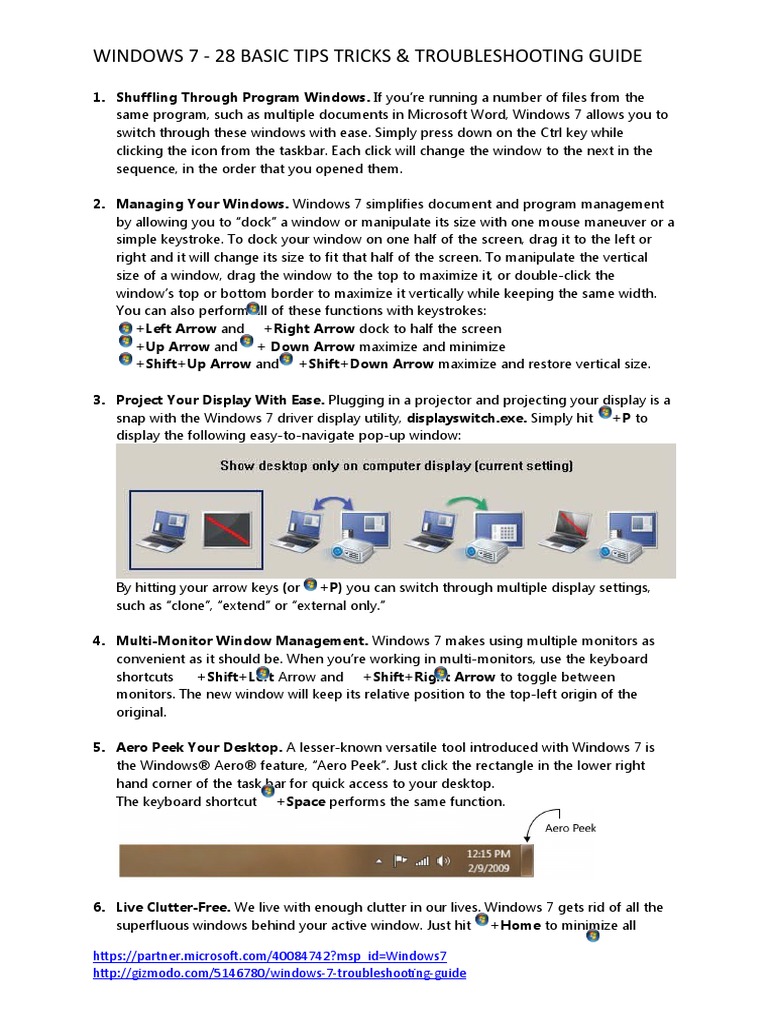 Windows 7 - 28 Basic Tips Tricks & Troubleshooting Guide | PDF | Windows 7 | Microsoft Windows