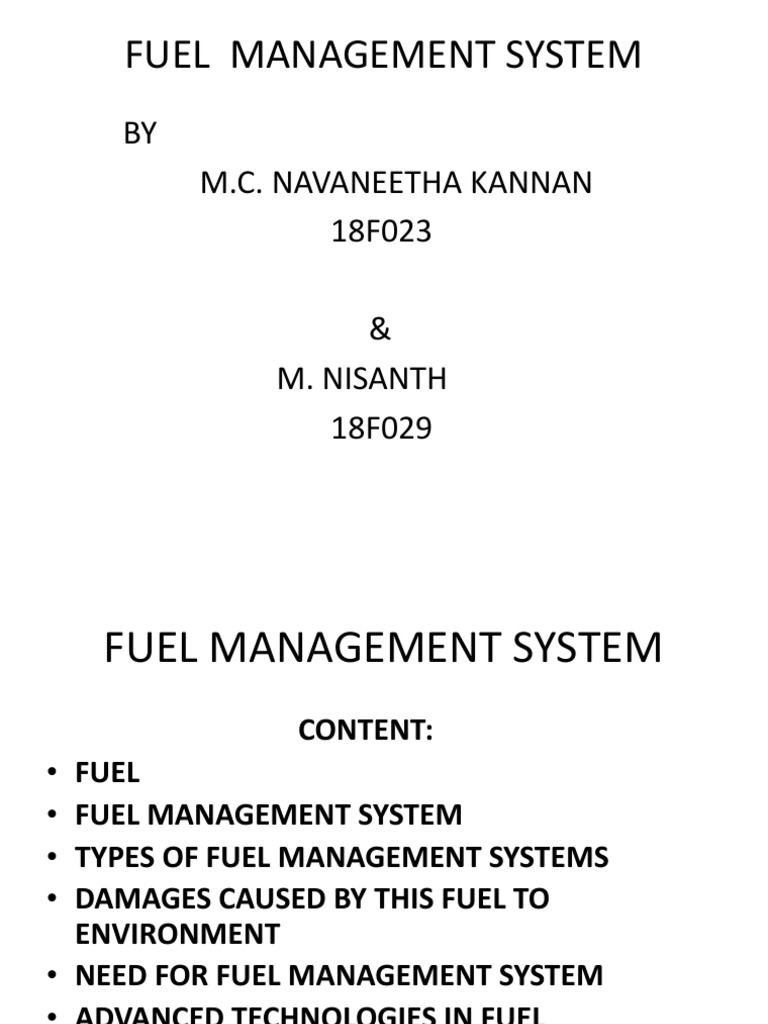 Fuel Management System Overview | PDF