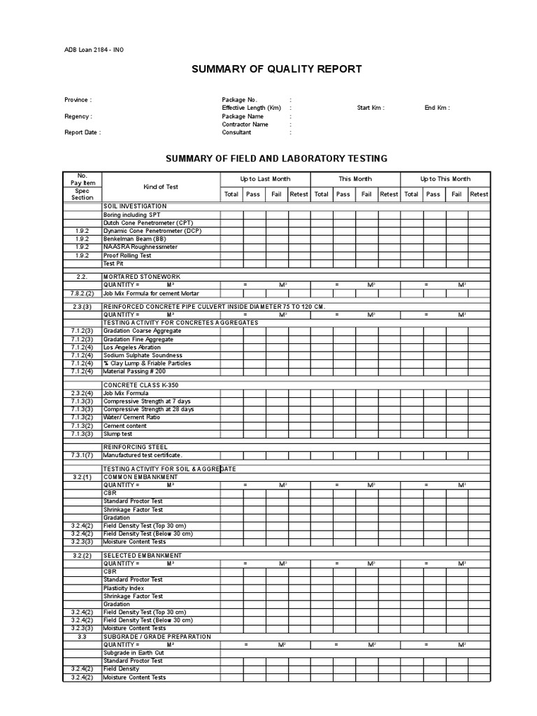Quality Control Format For MPR Ex Dsc-2 | PDF | Construction Aggregate ...