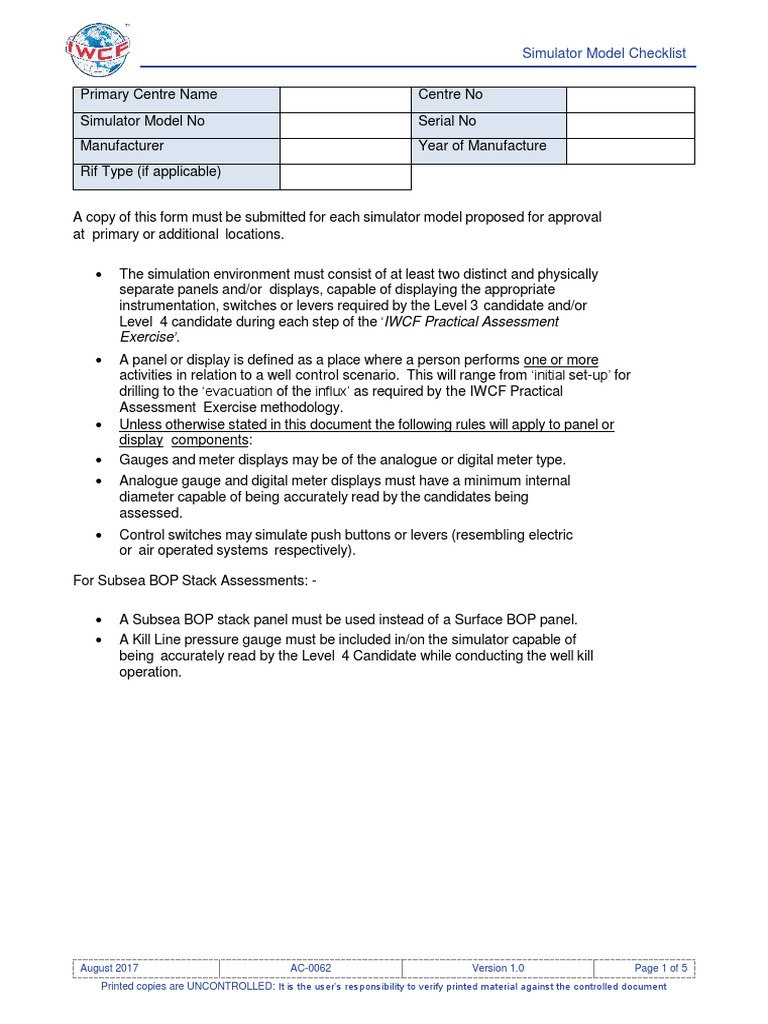 AC-0062 Simulator Model Checklist | PDF | Simulation | Pump