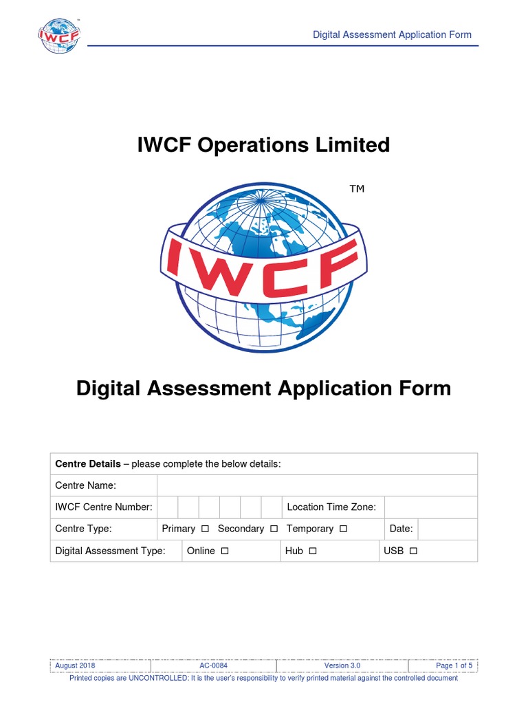 AC-0084 Digital Assessment Application Form | PDF | Usb | Application ...
