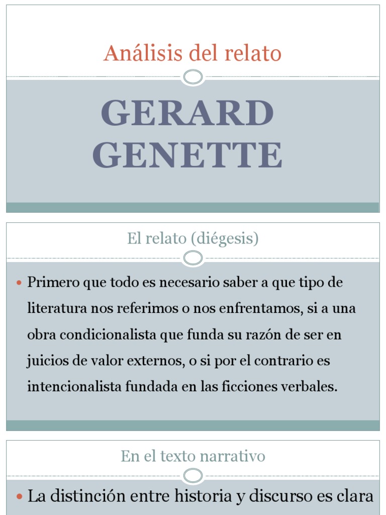 Gerard Genette ANALISIS DEL RELATO | Narración | Narrativa