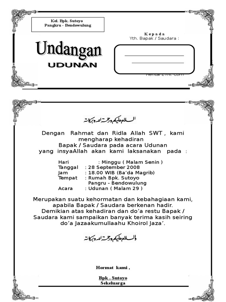 Undangan Udunan | PDF