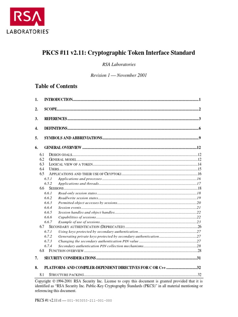 Pkcs 11v2 11r1 PDF | PDF | Cryptography | Authentication