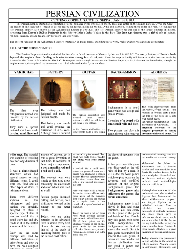 Persian Civilization: Centeno, Correa, Sanchez, Serpa Juan-Bsa Bja ...